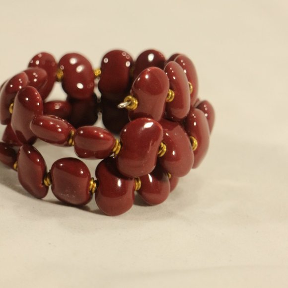 Kazuri | Jewelry | Kazuri Beads Shale Dark Red Handmade Wraparound ...